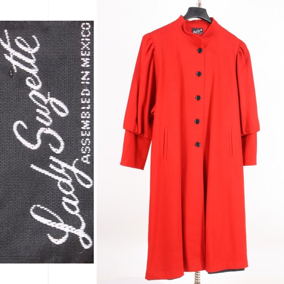 Lady Suzette | Jackets & Coats | Osfm Vintage 8s Lady Suzette Red Wool ...